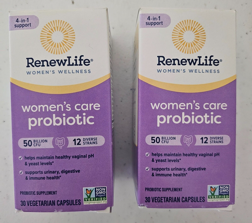 Renew Life 2 PACK Women's Care Probiotic 50 Billion CFU 30 Caps/ea Exp ...