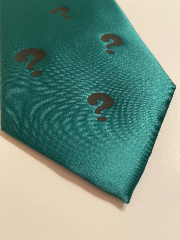 The Riddle Neckties, Lots Of Question Marks, Dark Forest Green Necktie ...