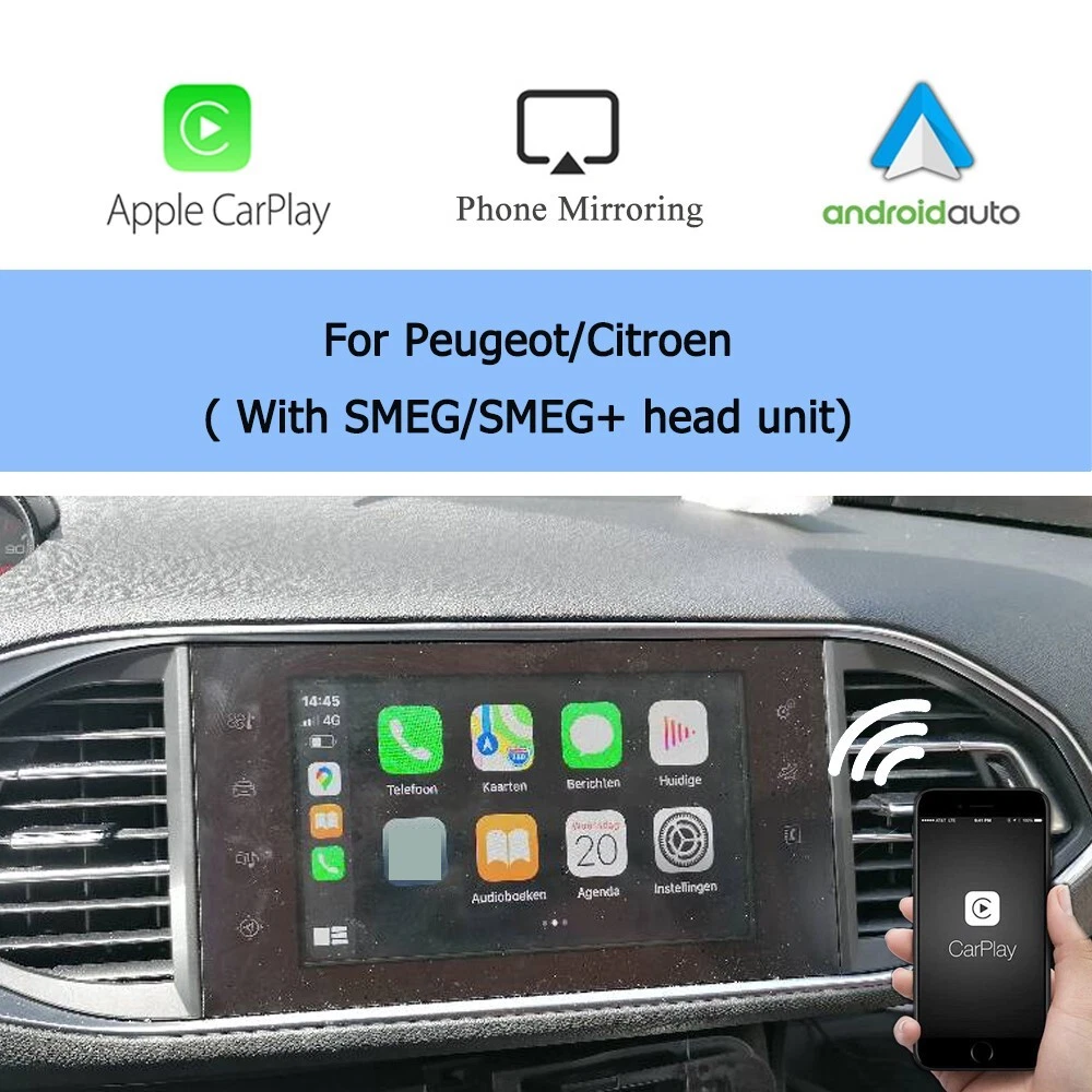 AUTOABC Wireless Apple Carplay Android Auto For Peugeot 208, 57% OFF