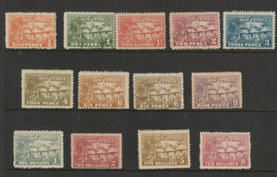 STAMPS NEW GUINEA 1925 HUTS SET TO 10/- NO GUM & USED SEE BELOW | eBay
