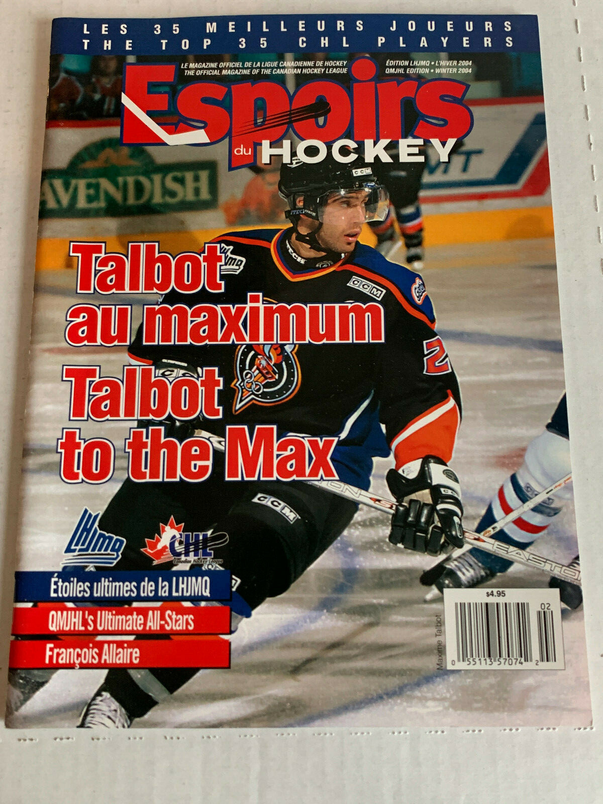 Espoirs Du Hockey Maxime Talbot Junior Hockey Magazine Francais 2003 | eBay
