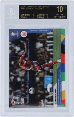 Lamine Yamal Spain FC 2024 Topps Euro Record Black Label #54 BGS 10 ...