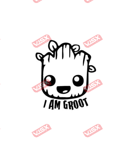 groot marvel decal sticker car fan art cute baby tree guardian bumper ...