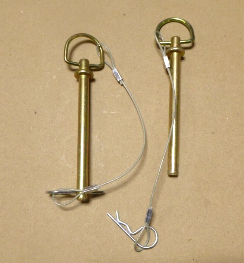 2x USGI TRACTOR TRAILER 3/8" X 4" HITCH / TOW PIN W/ COTTER HAIRPIN ...