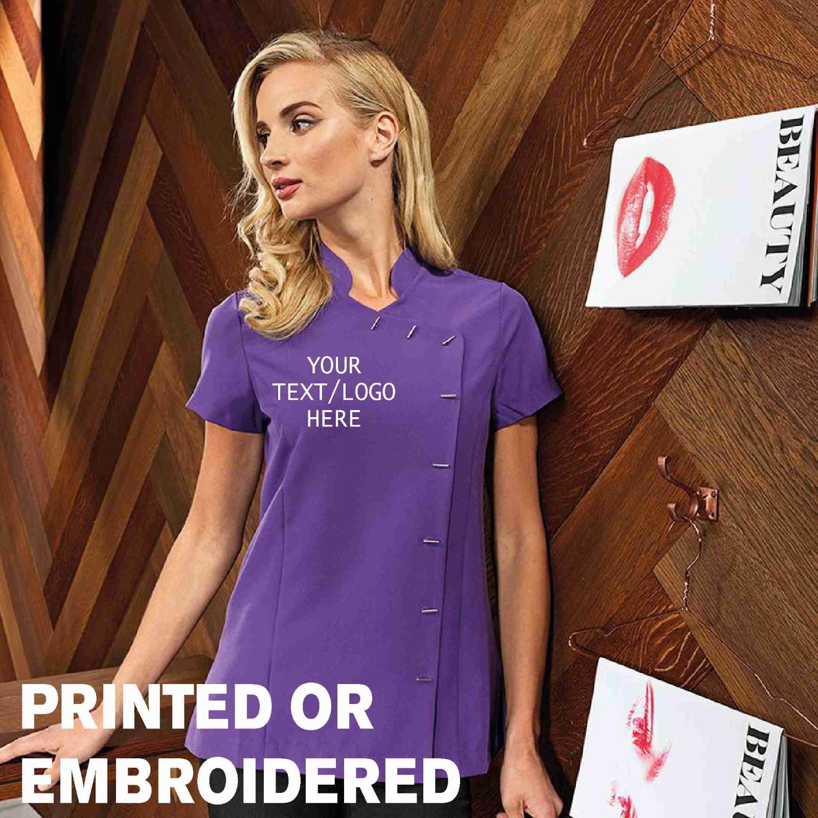 Personalised Beauty Salon Tunic Spa Massage Therapist Nail Hair ...
