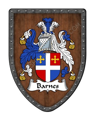 Barnes Family Crest Custom Coat of Arms , Hanging Wall Shield SH503P-DG ...