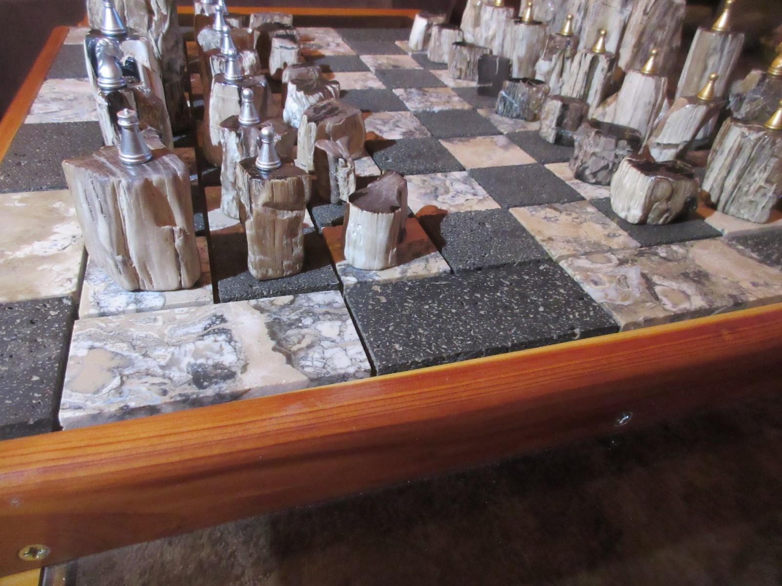CUSTOM CHESS BOARD made from WYOMING OPAL - PETRIFIED WOOD - VOLCANIC ...