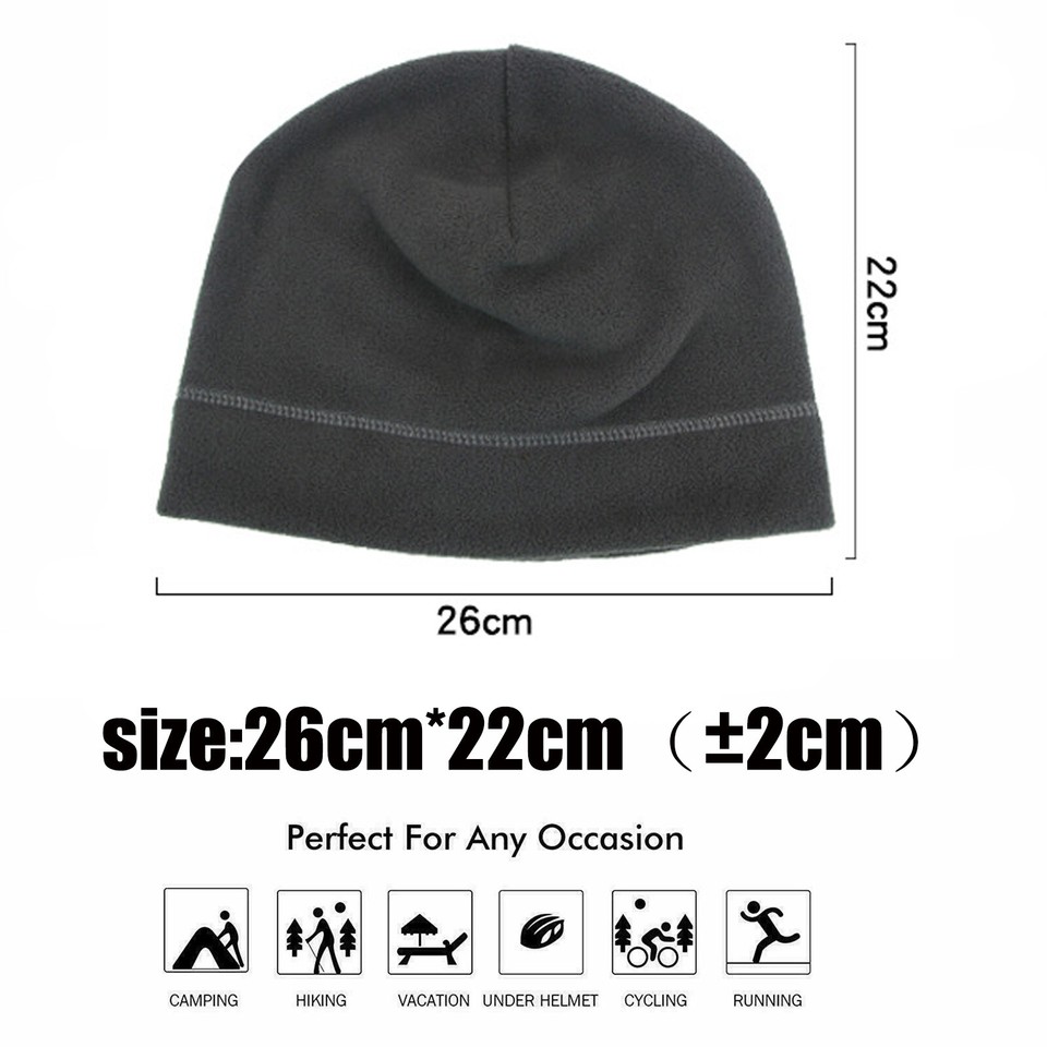 Black Military Tactical Skull Cap Winter Warm Fleece Windproof Ski ...