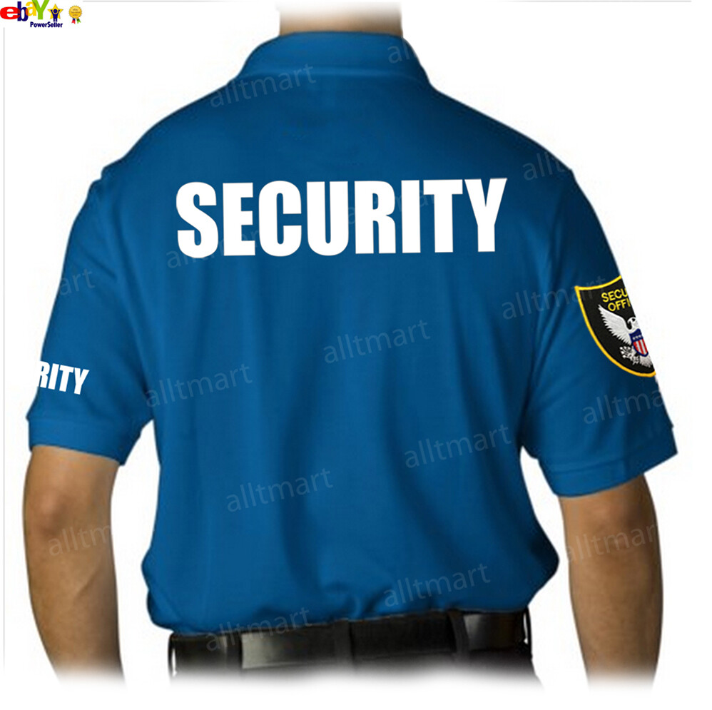NEW MEN'S PRINTED SECURITY POLO T-SHIRT UNIFORM EMBROIDERY BADGE STAFF ...