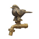 Vintage Brass Basin Sink Faucet Tap Water Squirrels, sparrows, owls ...