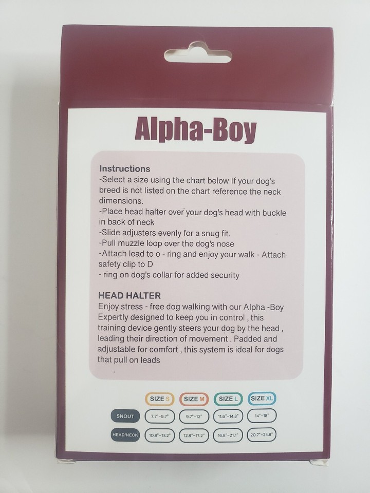 Alpha Boy Gentle Leader Dog Head Halter. | eBay