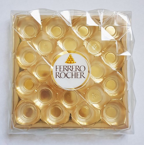 1 Empty Iconic Ferrero Rocher Geo Plastic Box + Gold Tray; Sq 21.5 x 21 ...