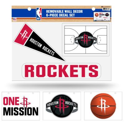 Houston Rockets NBA Set of 6 Removable Wall Decal Stickers | eBay