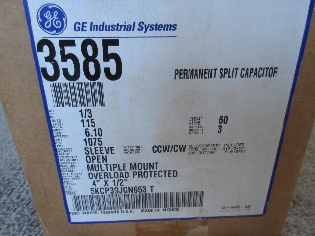 Original GE Furnace Fan Motor 3585 | eBay