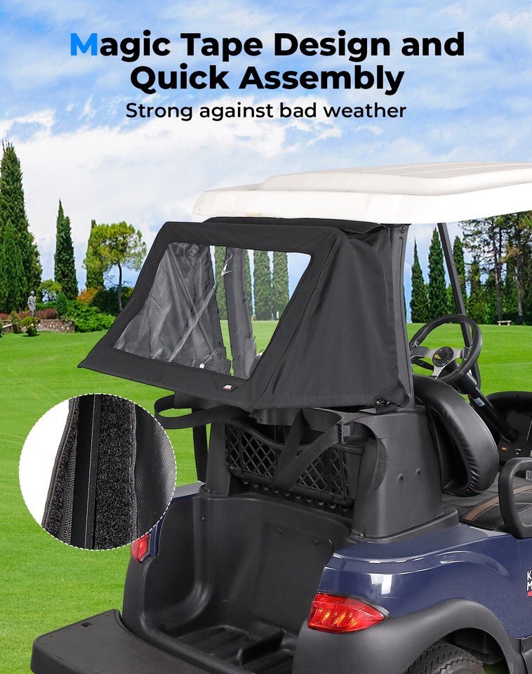 Golf Cart Rear Bag Cover Foldable Rain Cover Kit for Club Car Tempo Two ...