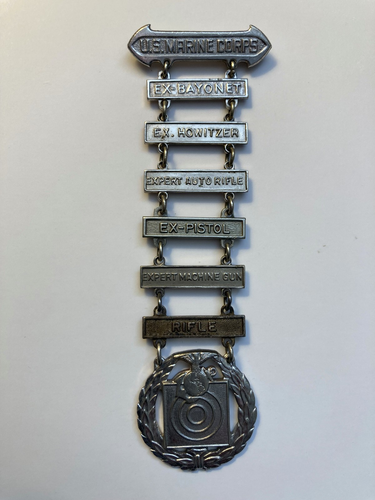 WWII USMC Marine Corps Pistol, Rifle, Howitzer Bars Pin Unique World ...