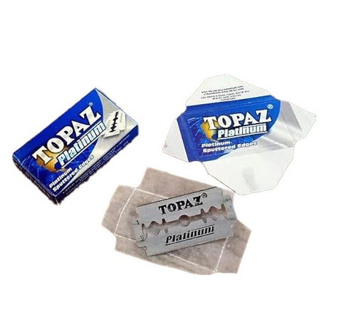 Topaz Platinum Double Edge Razor Blade Stainles steel Blades Pack Of ...