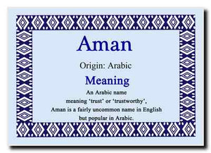 Aman Personalised Name Meaning Jumbo Magnet | eBay