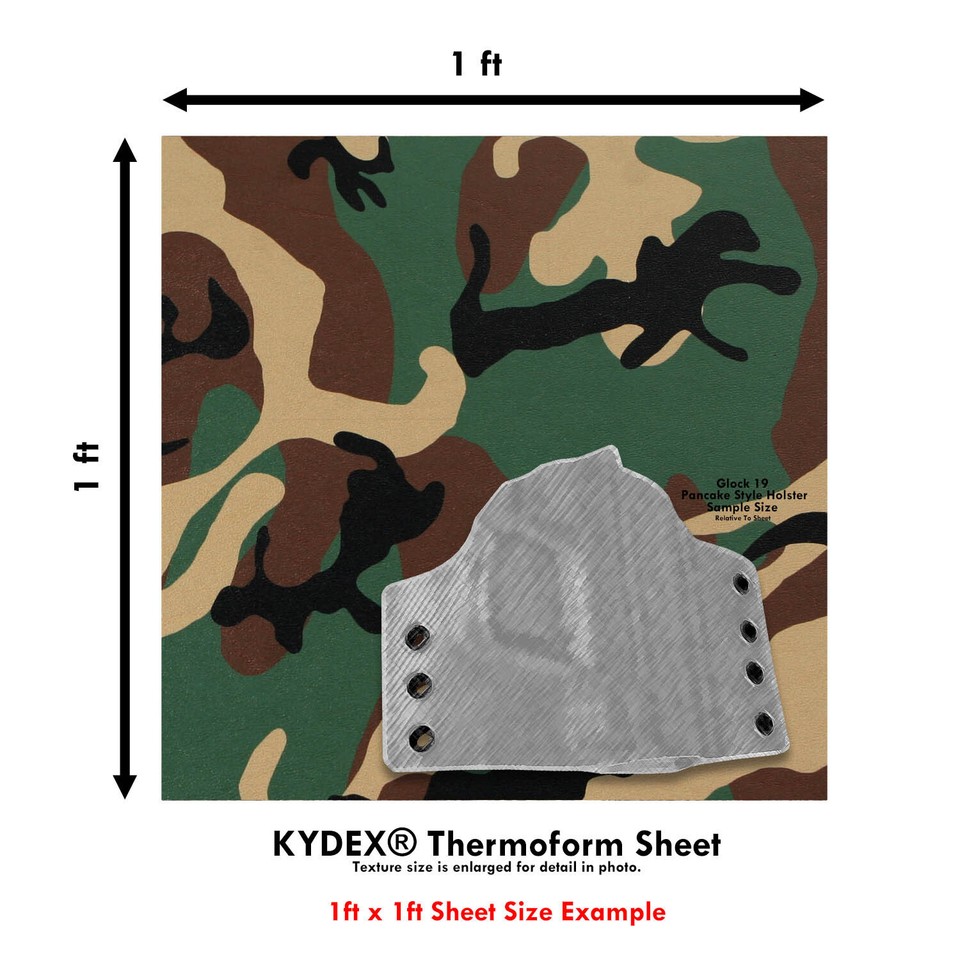 Infused KYDEX® Sheet - Woodland­ Camo Series - (Multiple Sizes ...