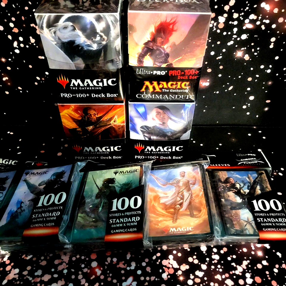 MTG ULTRA PRO 400 DECK PROTECTOR CARD SLEEVES & 4X 100+ DECK BOX ...