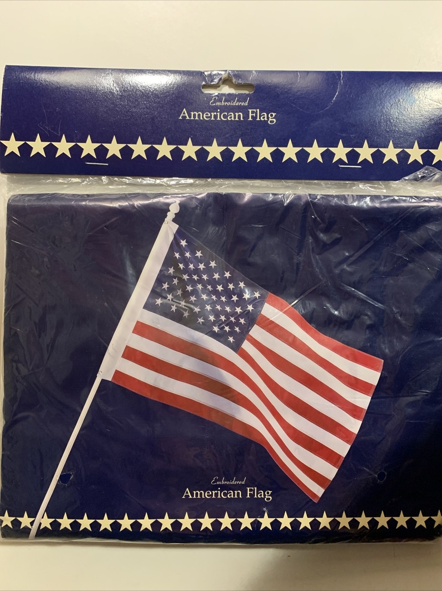 Embroidered American Flag On Pole