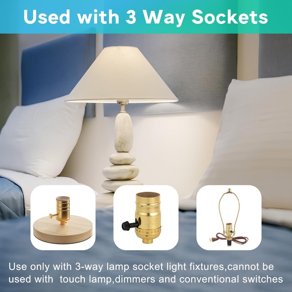 3 Way LED Light Bulbs 50 100 150W Equivalent, Daylight White 5000K 3 ...