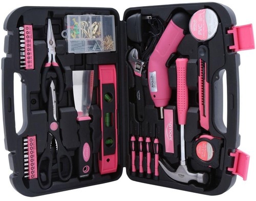 135 Piece Pink Ladies Tool Set Women Case Wrench Home Mechanics Hand ...