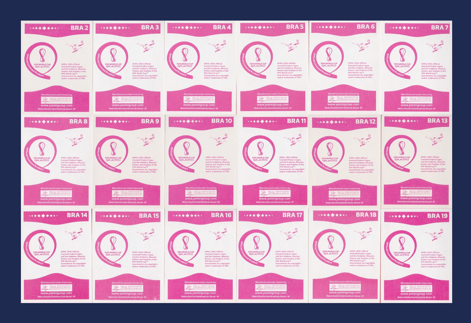 Brazil Team - 18 Players Stickers Set - Panini FIFA World Cup Qatar ...