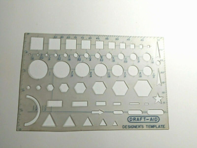 VTG Drafting Tool Drawing Aid Designer's Template Inch Fraction Star ...
