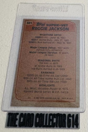 🔥 Reggie Jackson ⚾️ 1983 Topps - Super Veteran #501 | eBay
