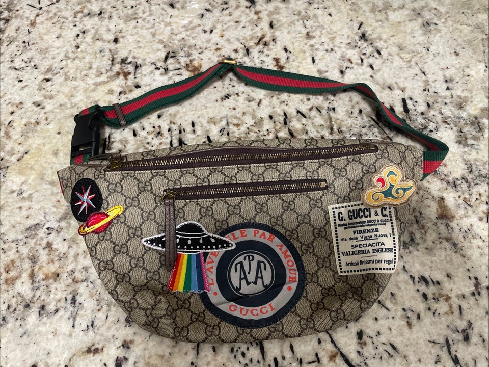 Gucci Brown GG Supreme Courrier Belt Bag Beige Canvas | eBay