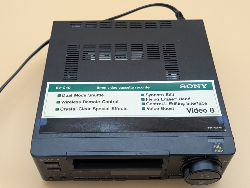 Vintage Sony EV-C40 8mm Video 8 Player Recorder VCR Deck | TESTED - See ...