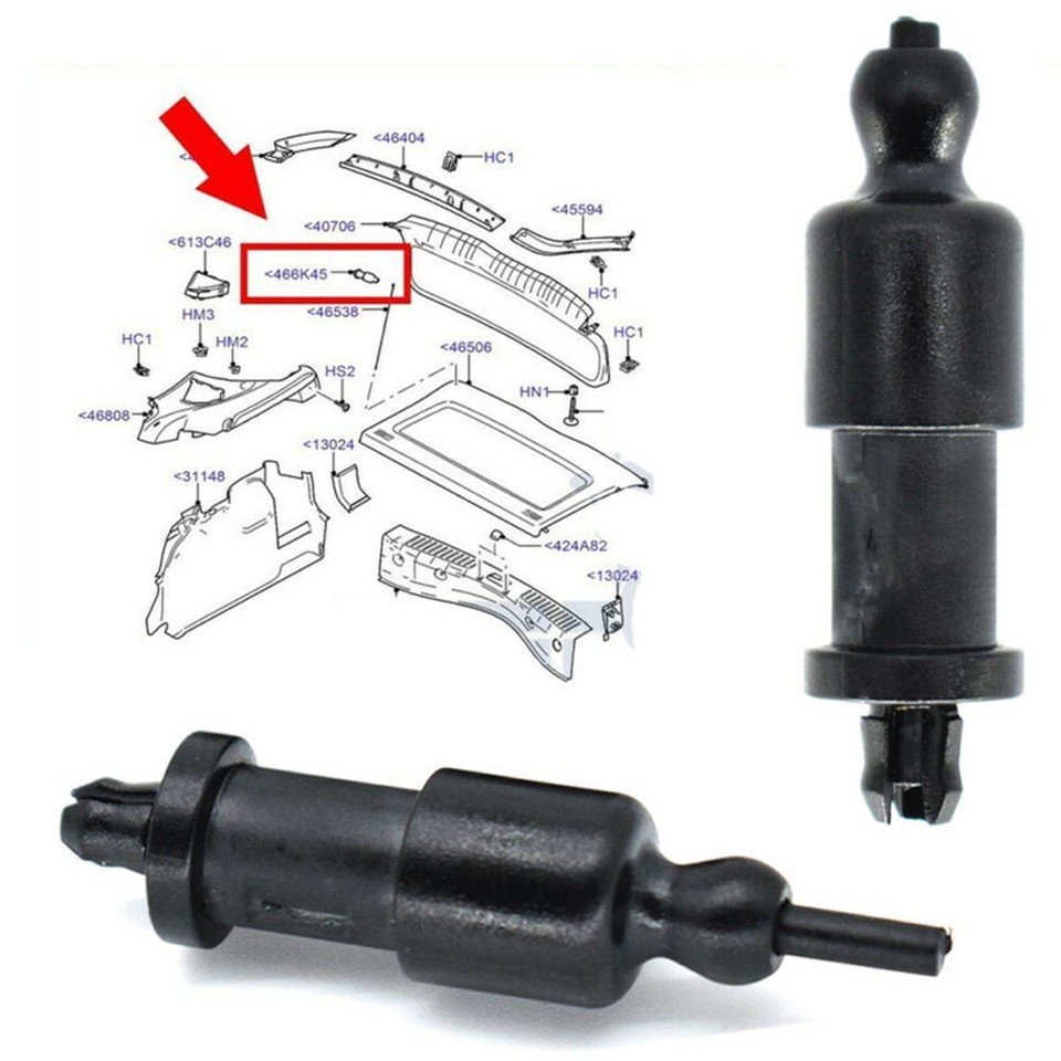 2pcs/Set Clips Pivot String Black Boot Focus For Hatchback Hook Rear ...