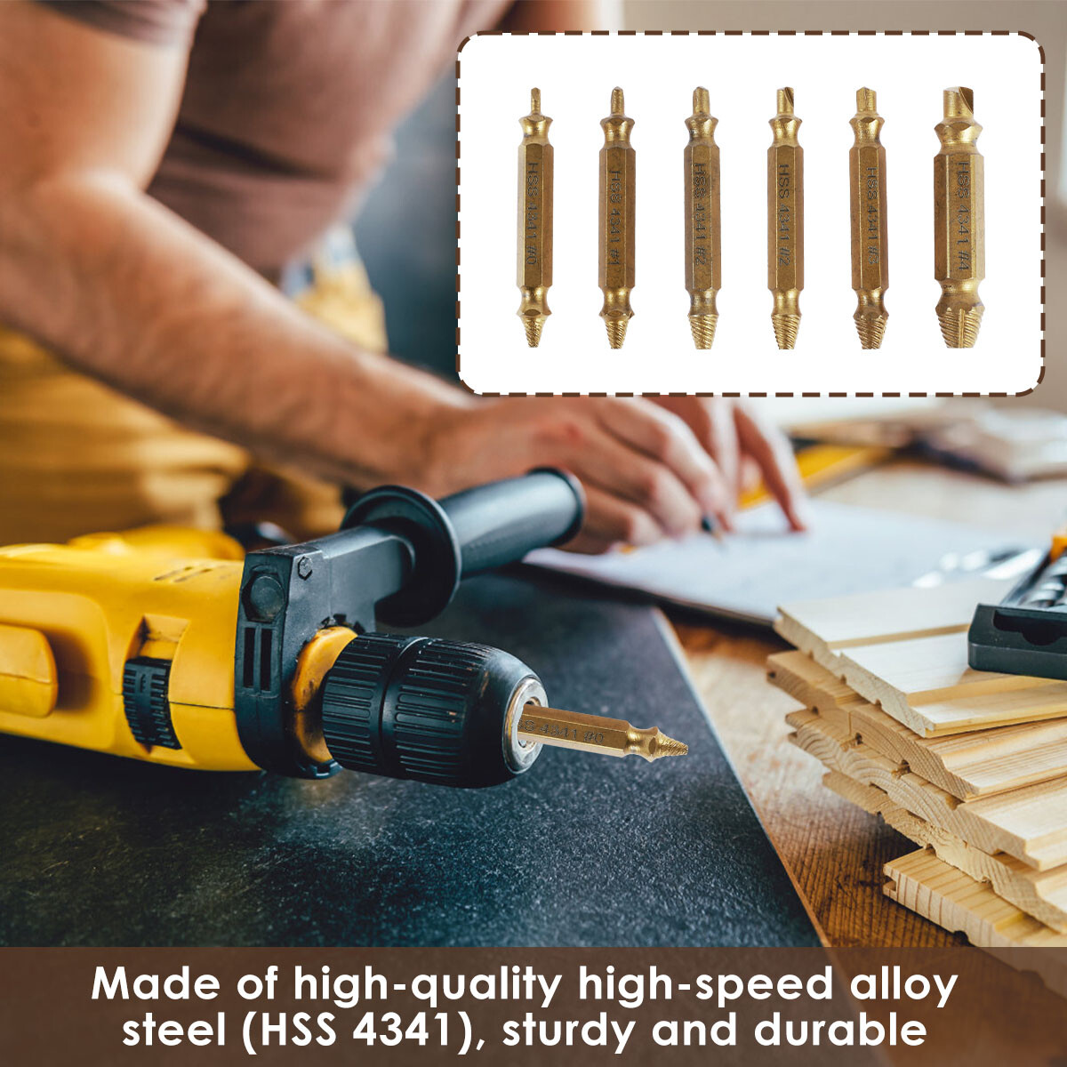 12Pcs Damaged Screw Extractor Set Broken Bolt Remover Easy Out Broken ...