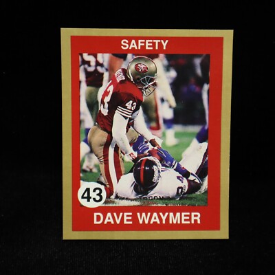 Dave Waymer San Francisco 49ers RED & Gold PG&E Calendar Card #43 | eBay
