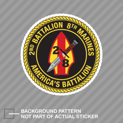 2nd Battalion 8th Marine Regiment USMC V2 Sticker Decal Vinyl Marines ...