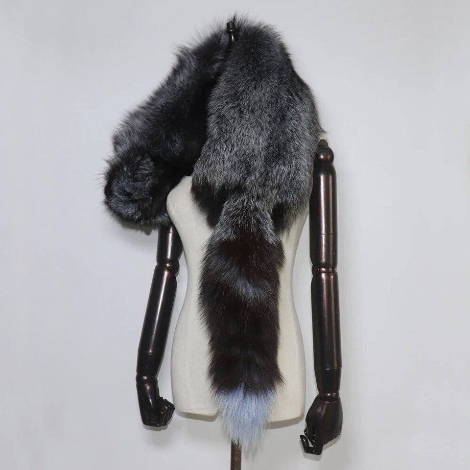 Party Luxury Women Real Winter Fur Scarves One-Piece Collar Warm Soft ...