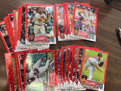 2023 Topps Atlanta Braves FULL Red Foil /199 Team Set Series 1 2 & Upd ...