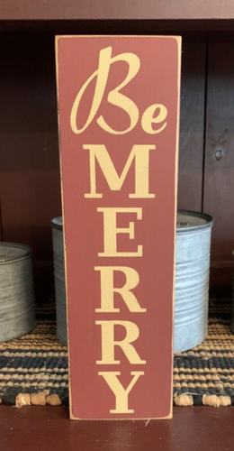 Primitive Country Be Merry 12” Christmas sign | eBay