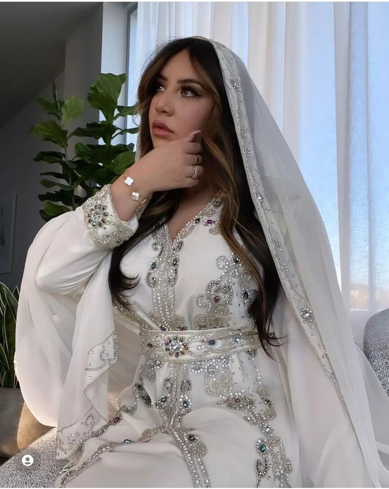 Sale New Elegant Moroccan Dubai Kaftans Farasha Abaya Dress Very Fancy Long Gown | eBay