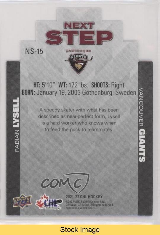 2021-22 Upper Deck CHL Next Step Fabian Lysell #NS-15 READ 0n1y | eBay