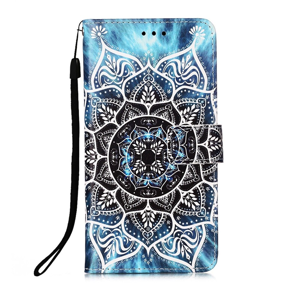 Leather Flower Panda Sea Cat Wallet Phone Case For iPhone 14 15 13 12 ...