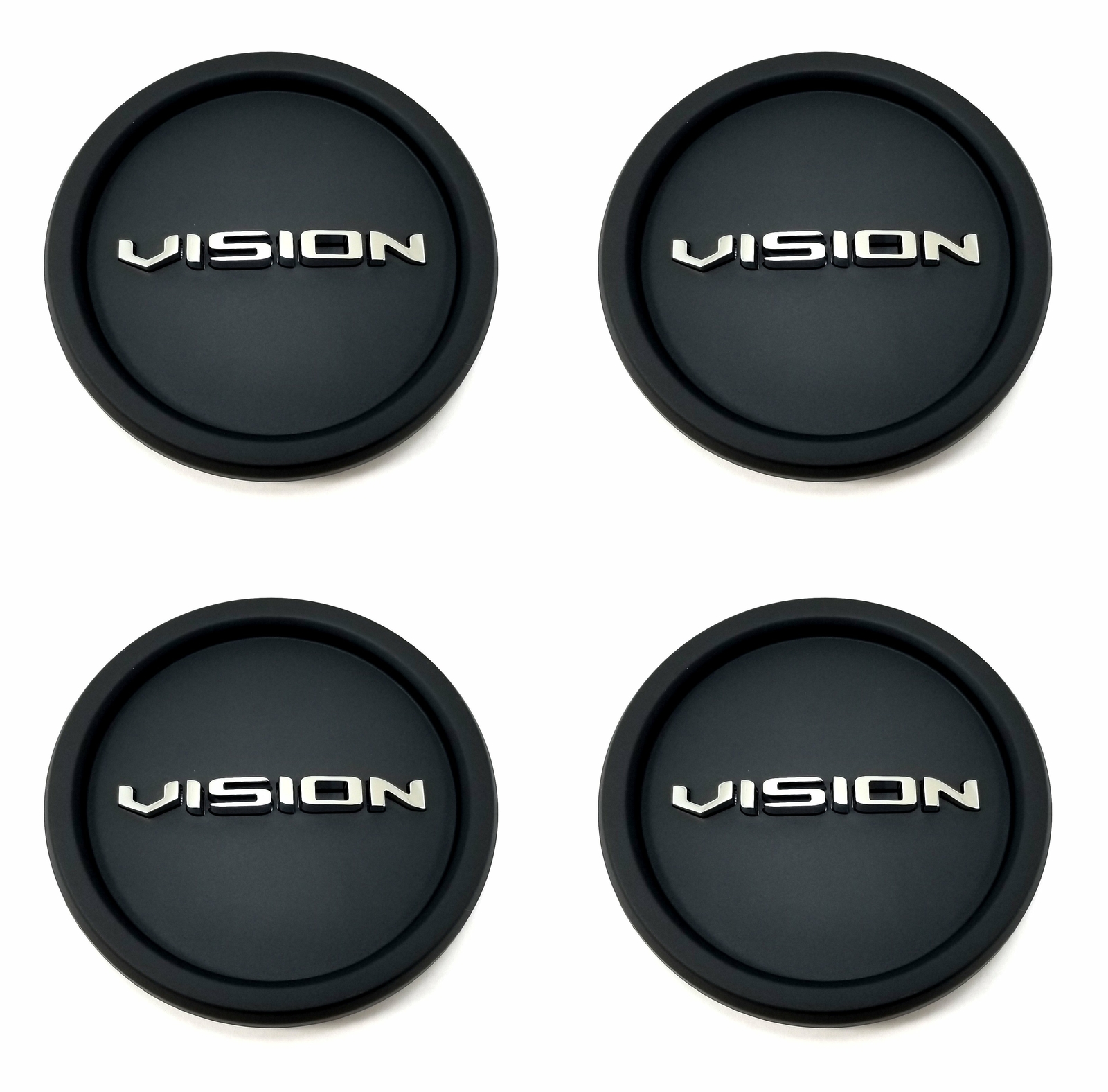 4 Vision Satin Black Center Cap 4 1/8" for 5x5.5/150 6x5.5/135165 388 ...