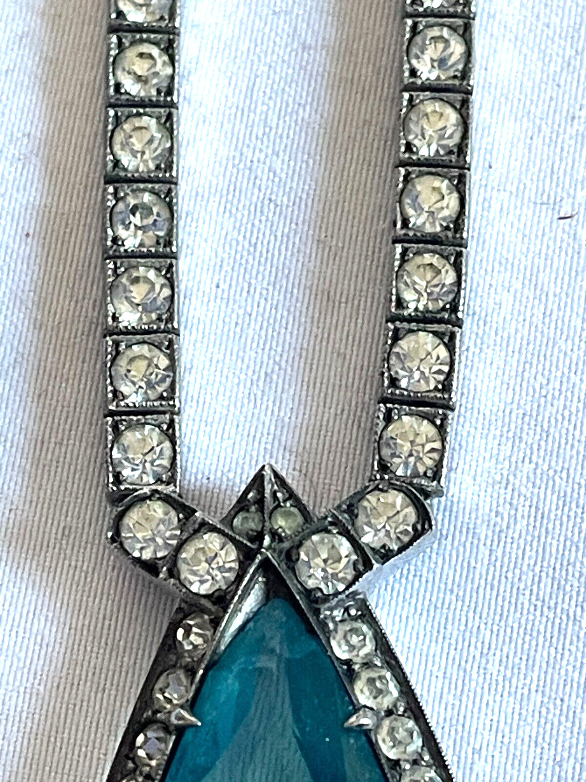 RARE VINTAGE OTIS STERLING SILVER RHINESTONE BLUE DRO… - Gem