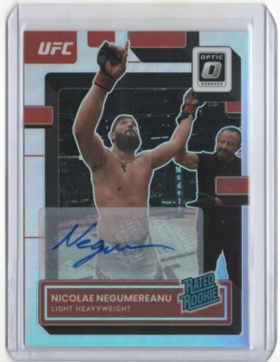 2023 Panini Optic UFC Nicolae Negumereanu Rookie Auto Silver Prizm SP ...