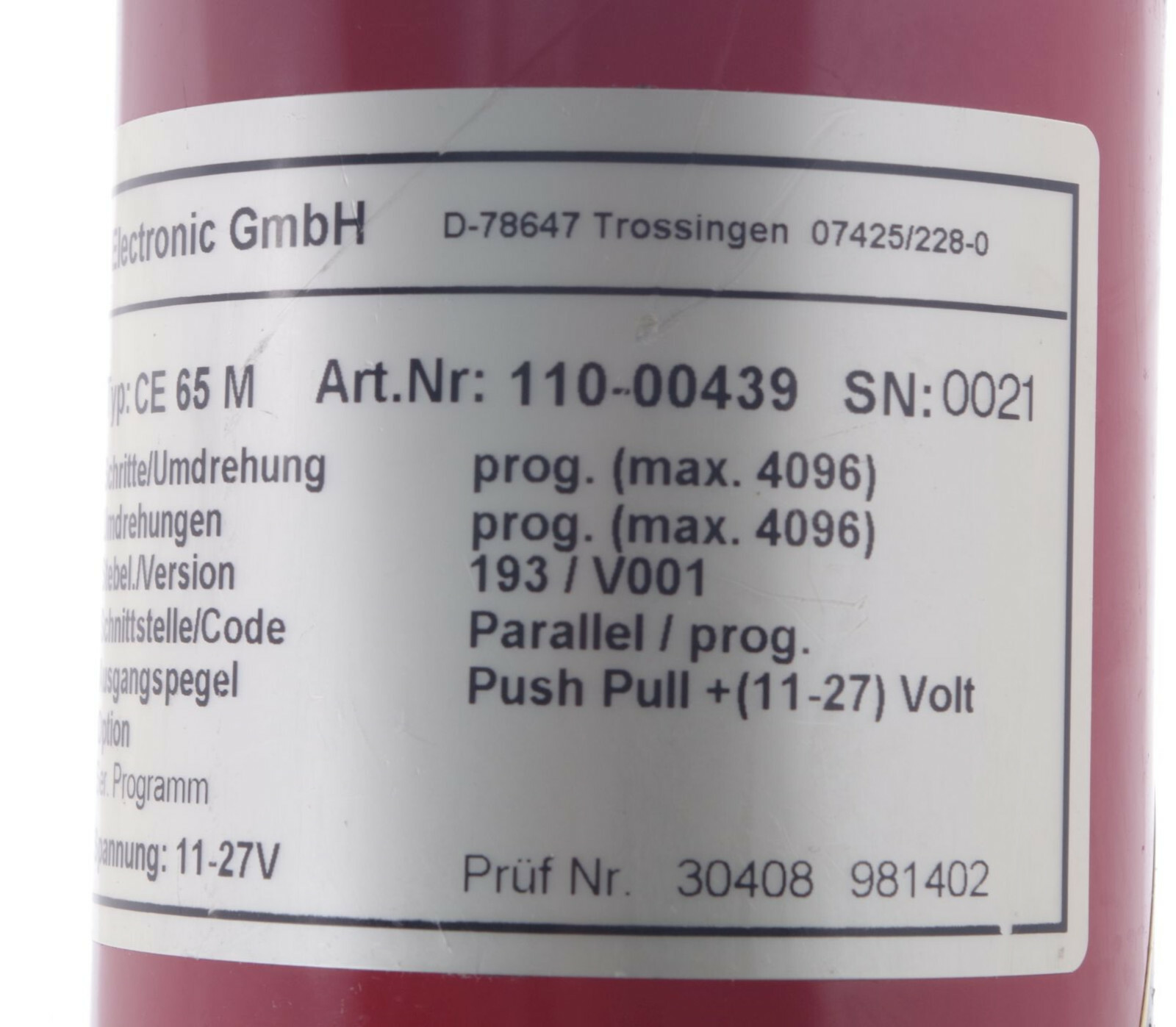 TR ELECTRONIC CE 65 M CE65M 110-00439 11000439 ! NEW ! | eBay