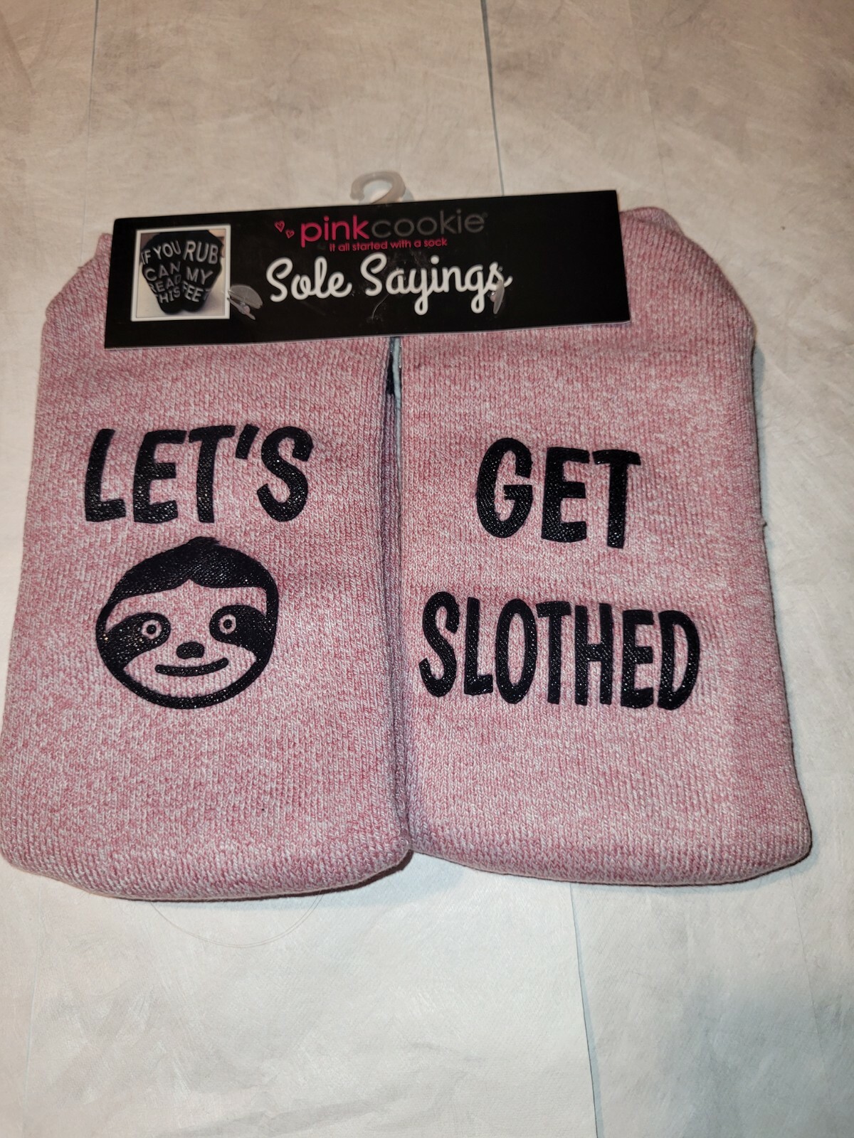 Sole Sayings Fun Message Socks "LETS GET SLOTHED" New Fits Shoe 4-10 | eBay