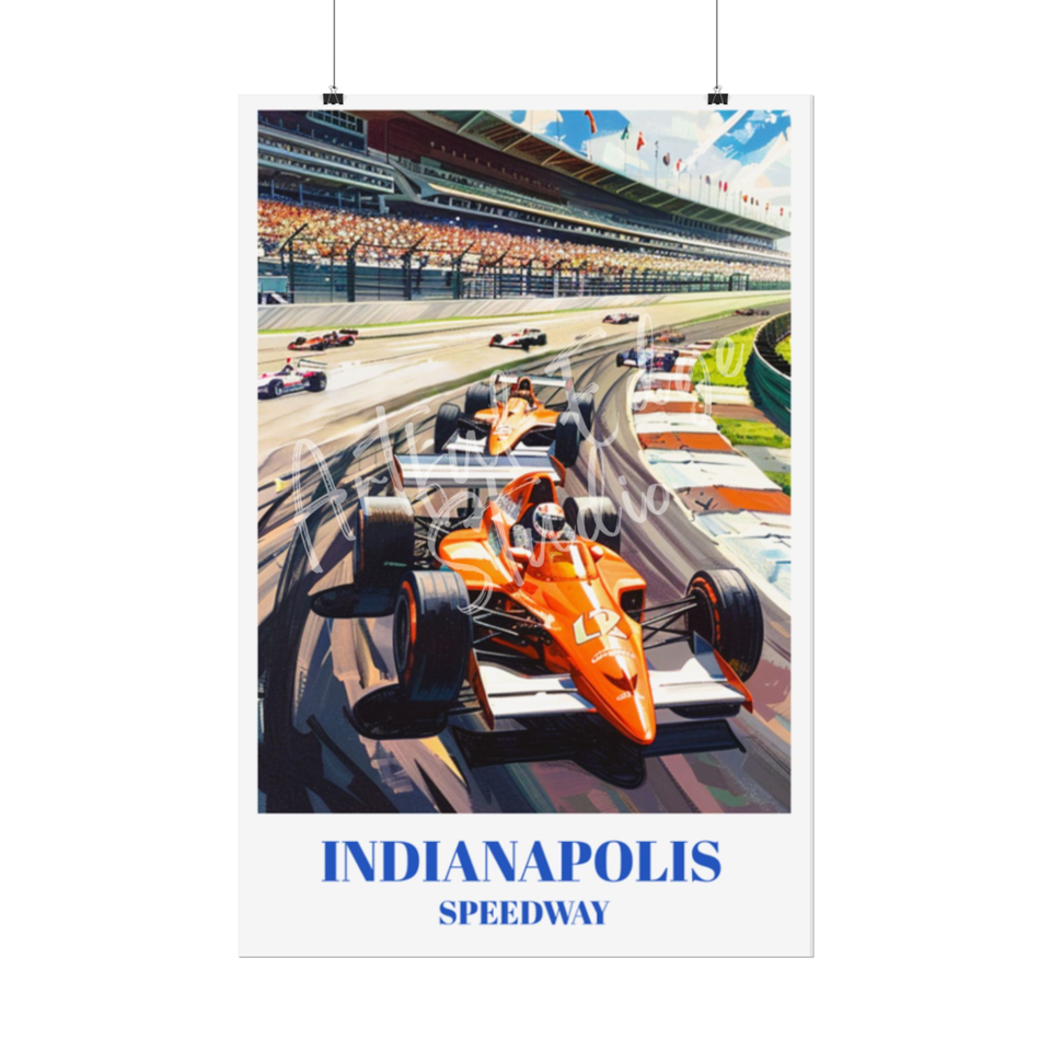 Indianapolis Racetrack Travel Poster. Indy 500 Wall Art | eBay