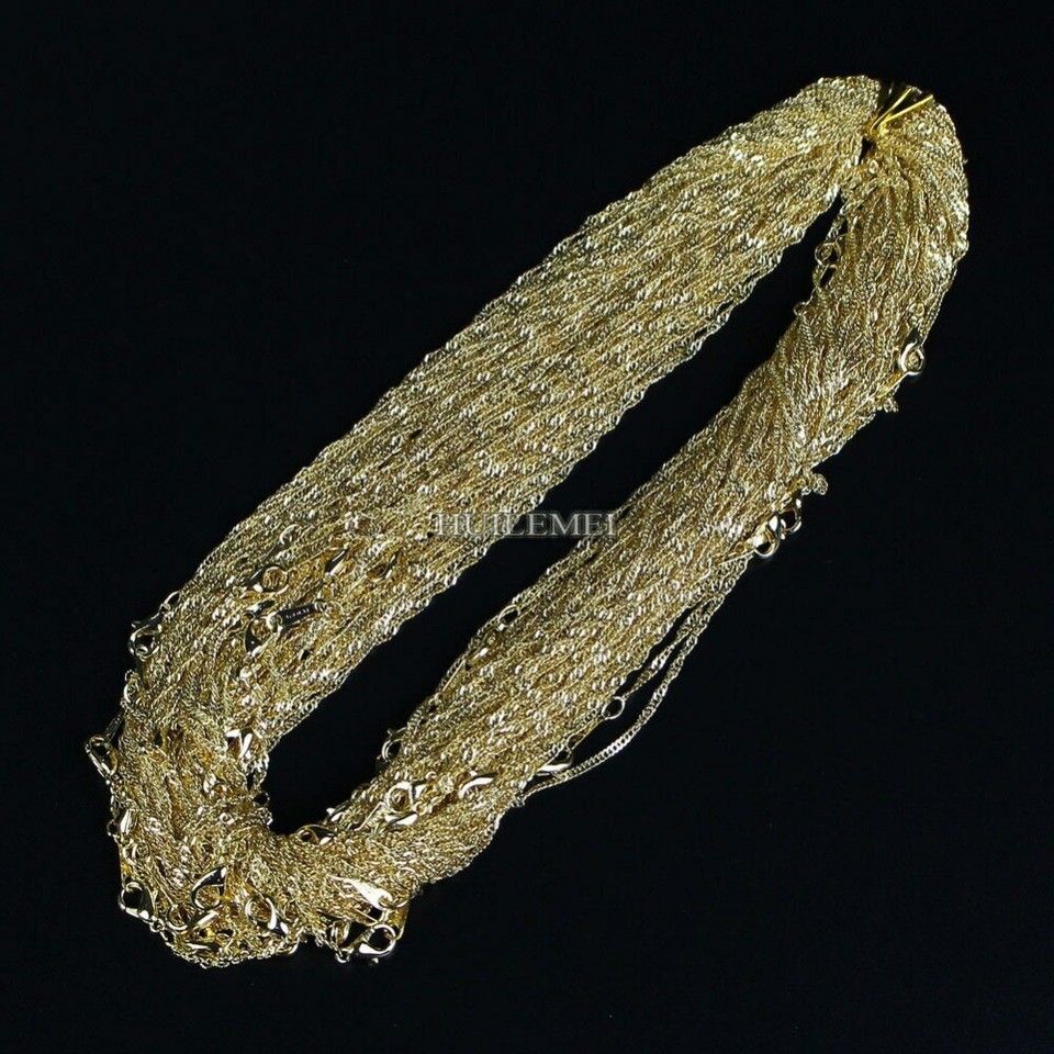 10pcs/lot Water Wave Chain Necklace Fashion Chains for Women 16" 4 ...