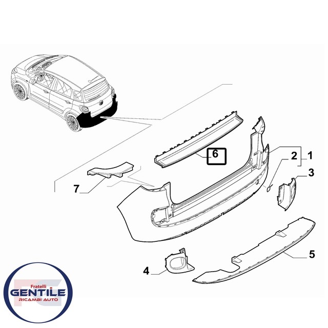 Genuine Fiat 500l Chrome Rear Bumper Trim 12 735559355 for sale online ...